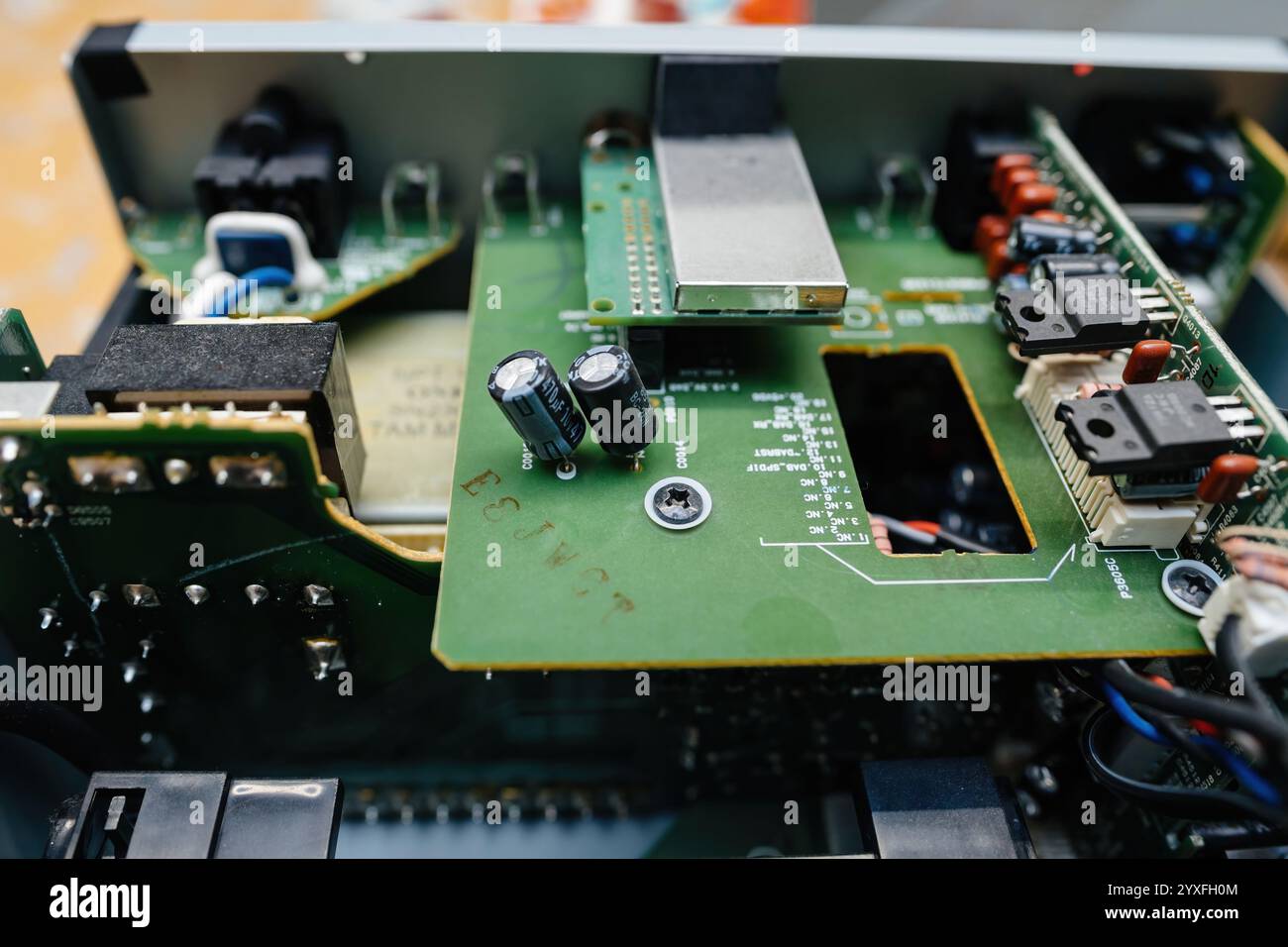 Frankfurt, Germany - Feb 8, 2023: A close-up view of the internal ...