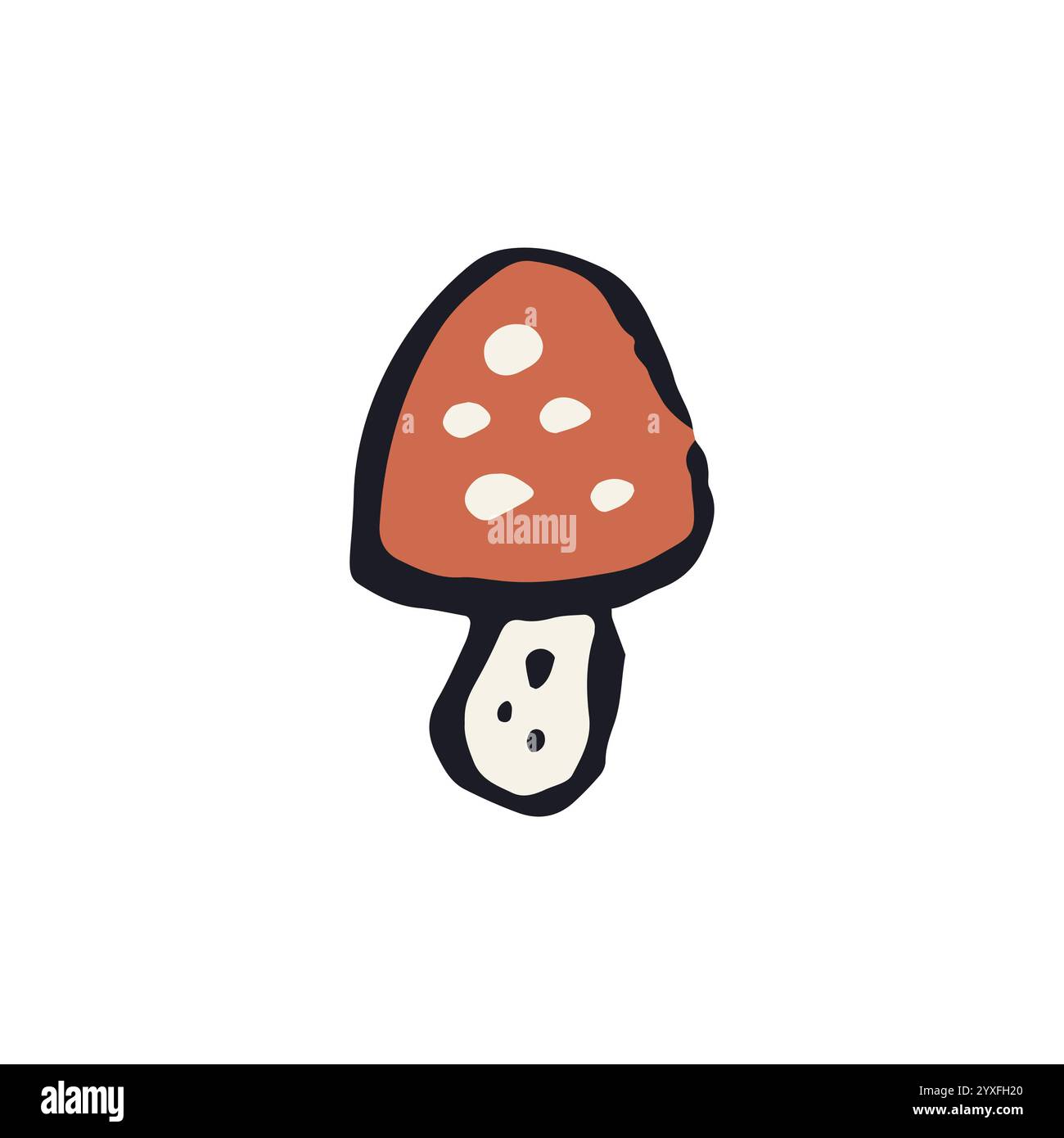 Hand drawn inky sketch style amanita mushroom Stock Vector Image & Art ...