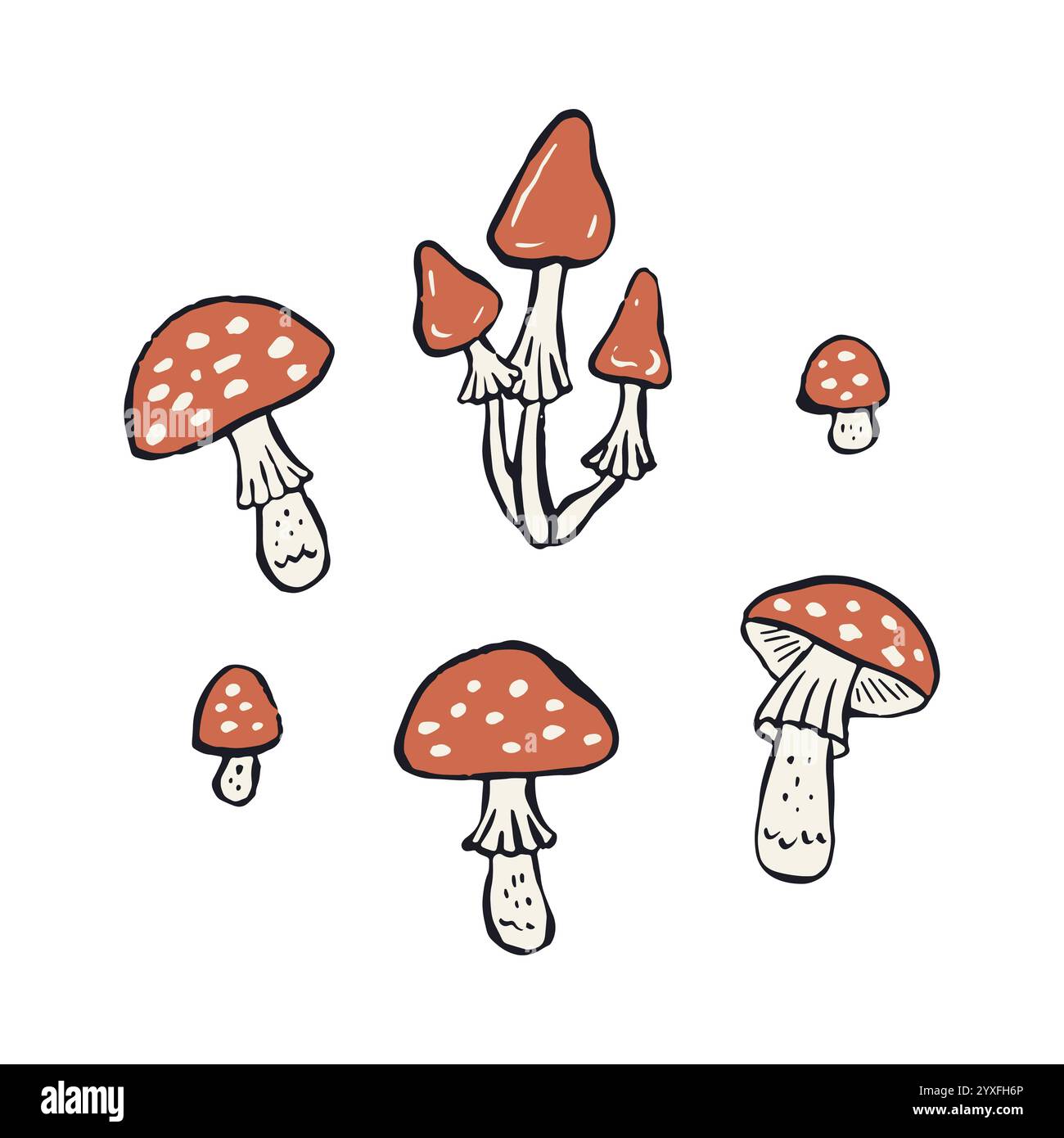 Inky mushrooms Stock Vector Images - Alamy