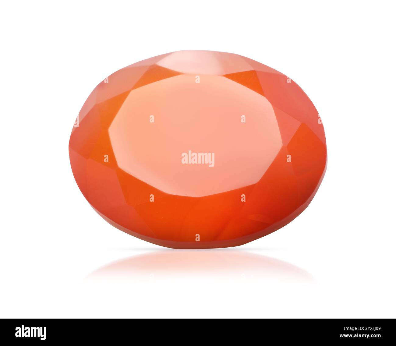 One orange shiny gemstone isolated on white Stock Photo - Alamy