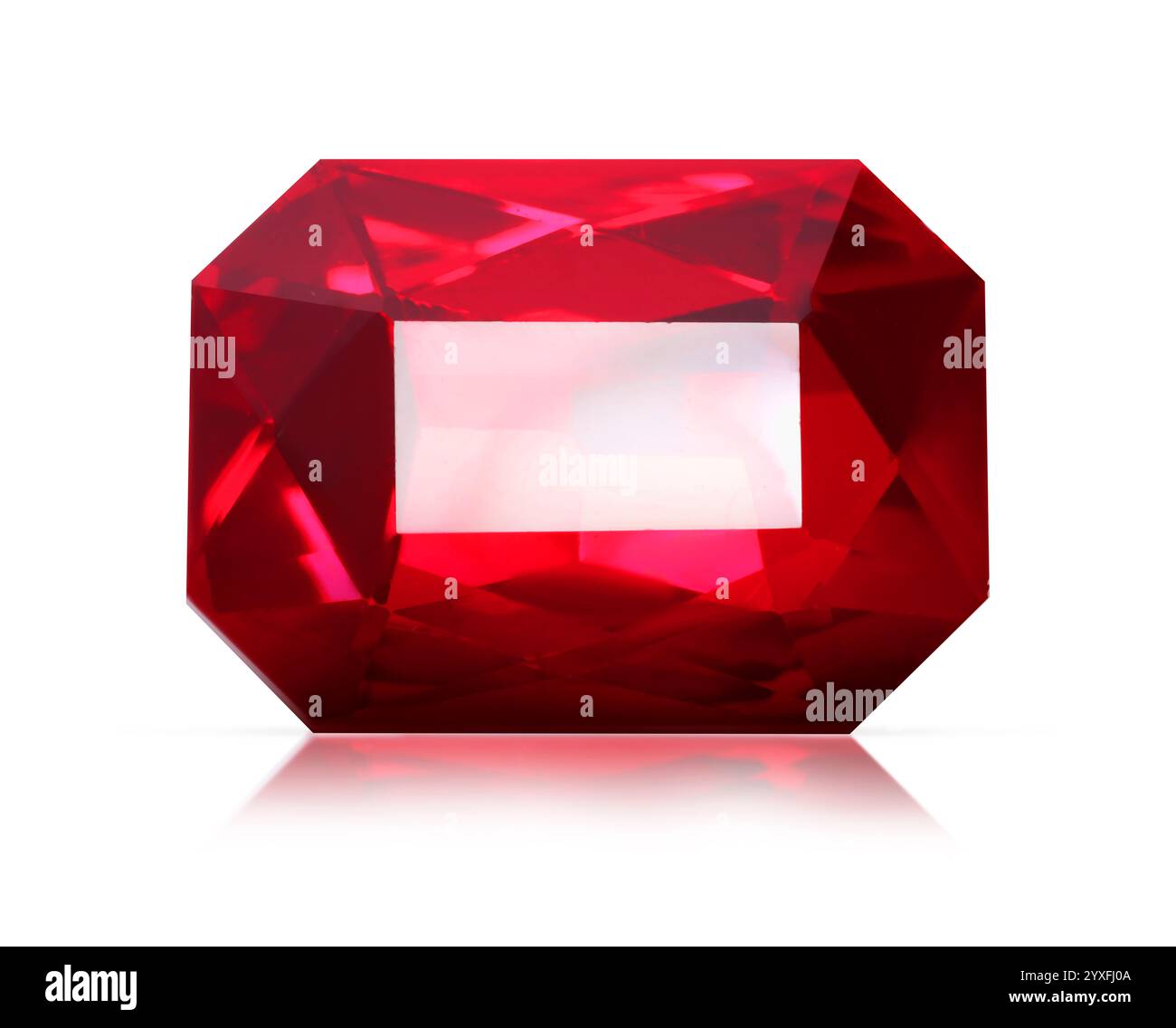 One red shiny gemstone isolated on white Stock Photo - Alamy