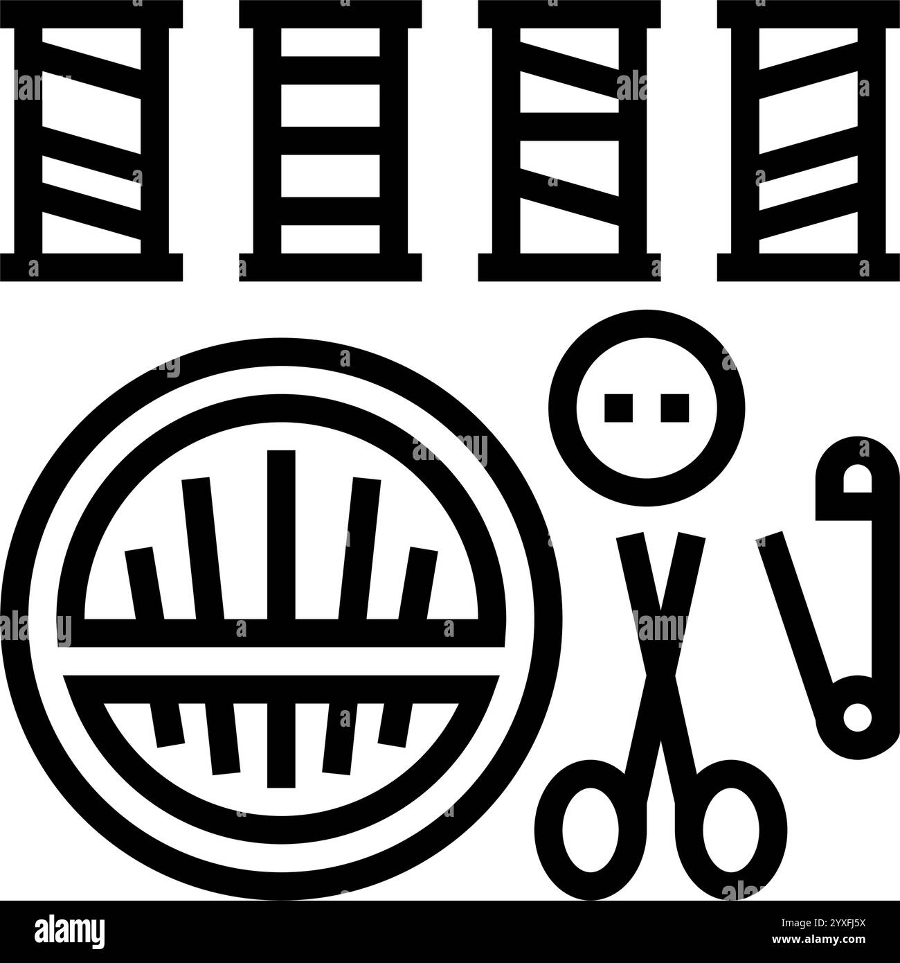 clothing repair kit clothes care line icon vector illustration Stock ...