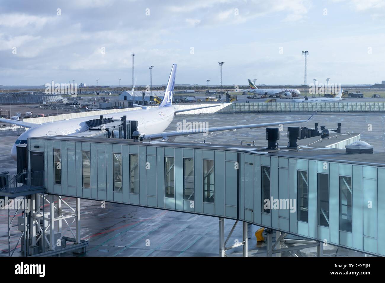Copenhagen airport. Travel by plane. Copenhagen, Denmark - December 12 ...