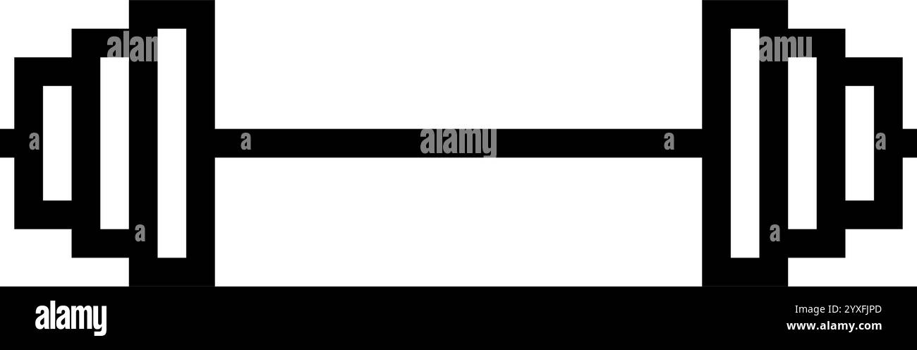 barbell fitness tool line icon vector illustration Stock Vector Image ...