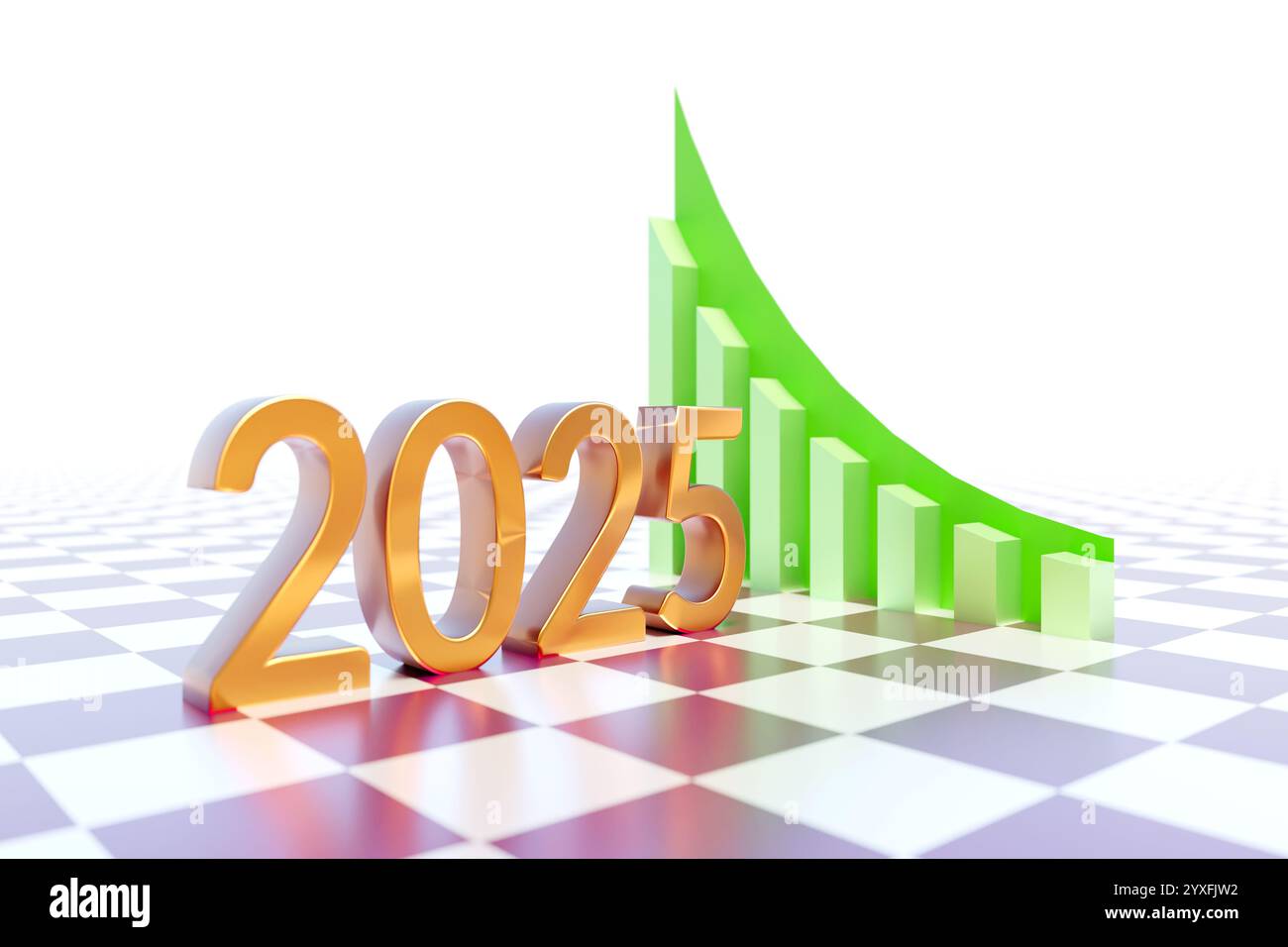2025 and graph diagram background, 3d illustration Stock Photo - Alamy