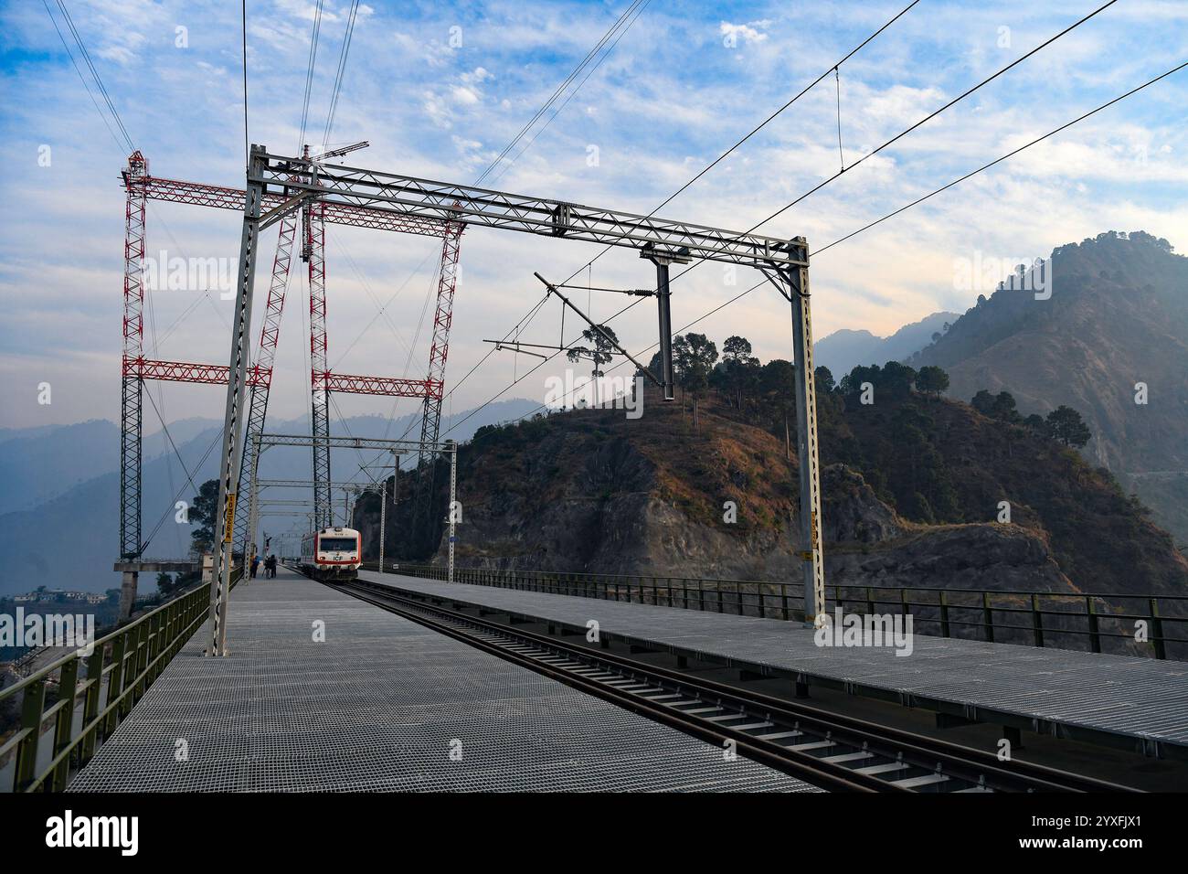 Reasi, Jammu And Kashmir, India. 16th Dec, 2024. A general of world's highest single arch- rail ...