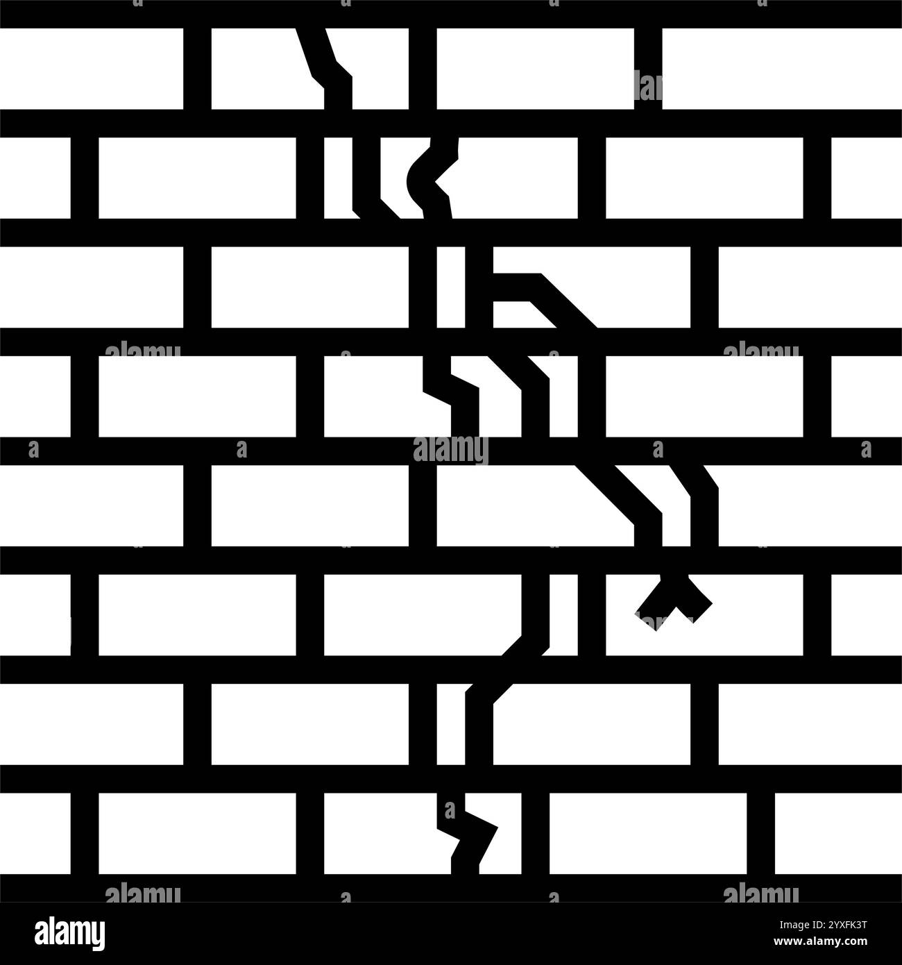 cracked wall fracture line icon vector illustration Stock Vector Image ...