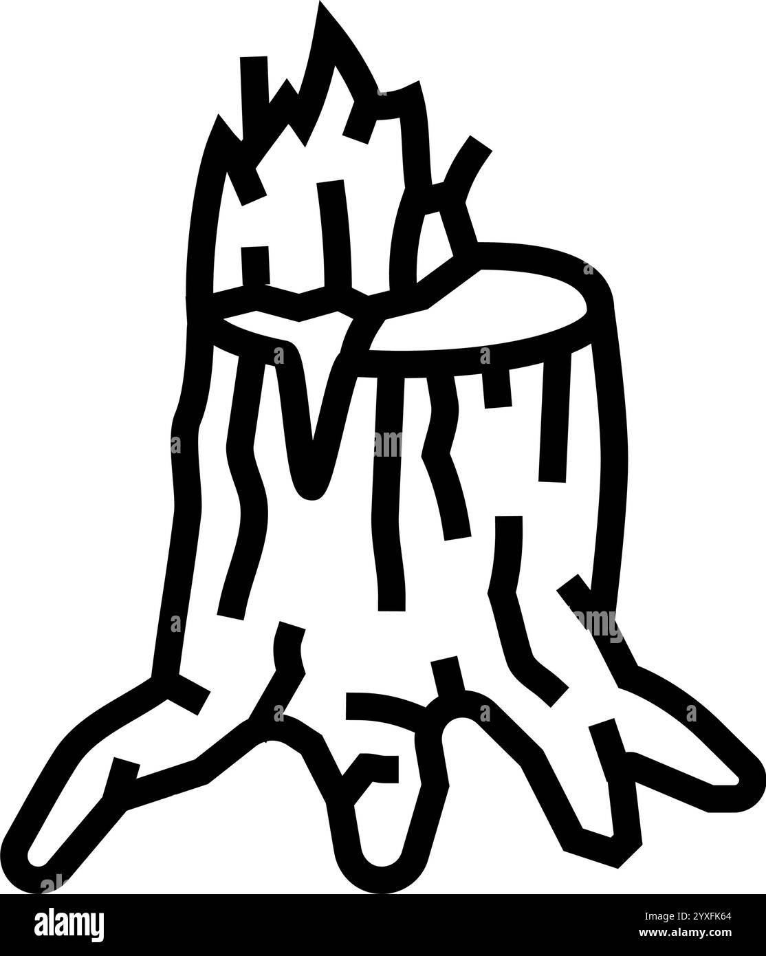 splintered wood fracture line icon vector illustration Stock Vector ...