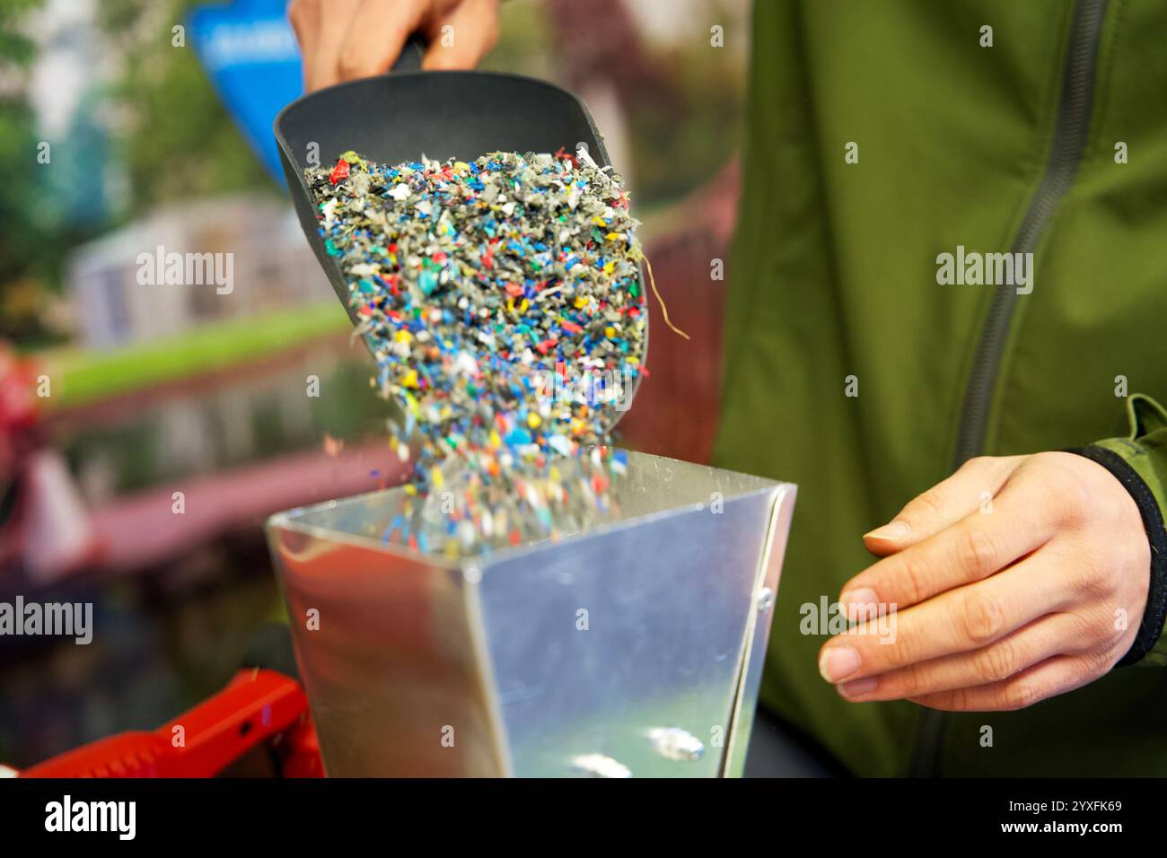 Plastic granulate in a plastic waste recycling plant Stock Photo - Alamy