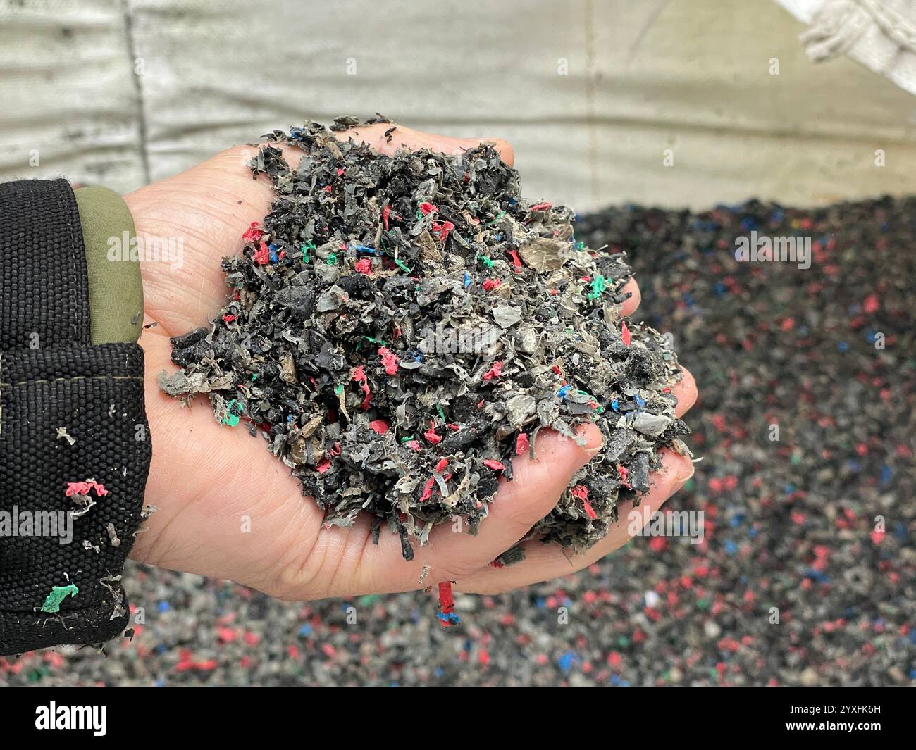 Plastic granulate in a plastic waste recycling plant Stock Photo - Alamy