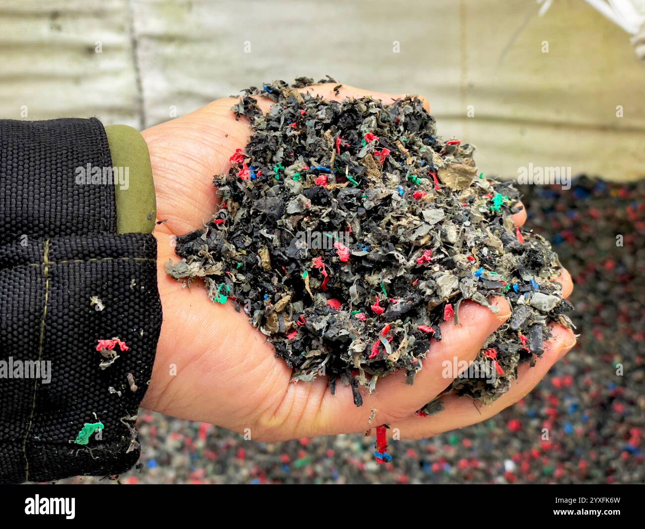 Plastic granulate in a plastic waste recycling plant Stock Photo - Alamy