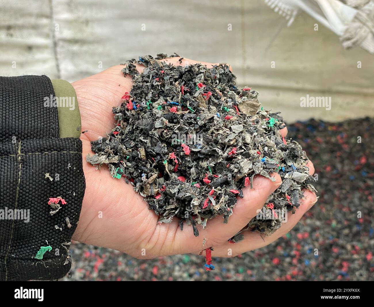 Plastic granulate in a plastic waste recycling plant Stock Photo - Alamy