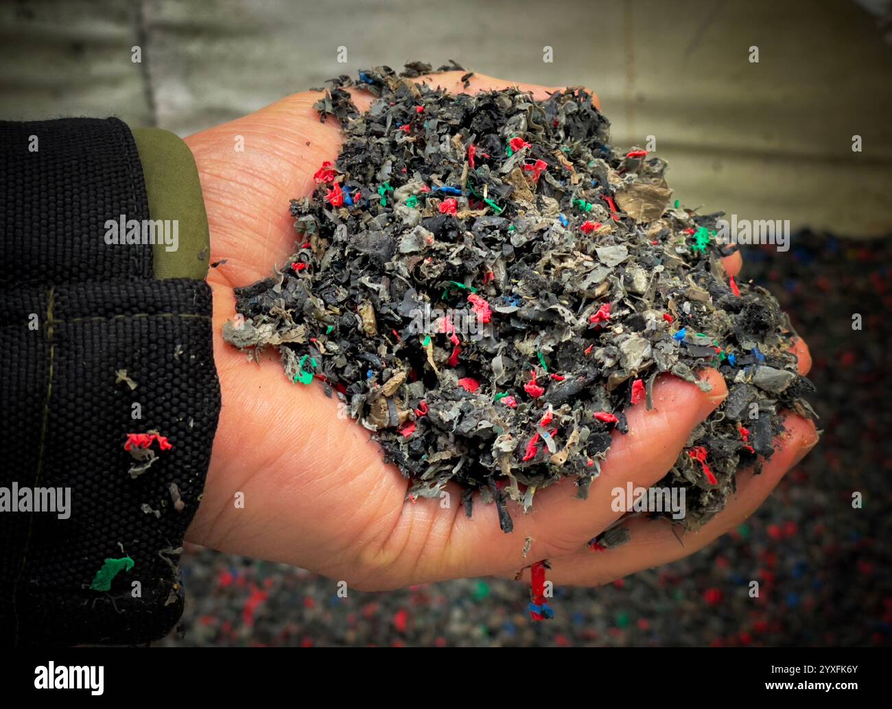 Plastic granulate in a plastic waste recycling plant Stock Photo - Alamy