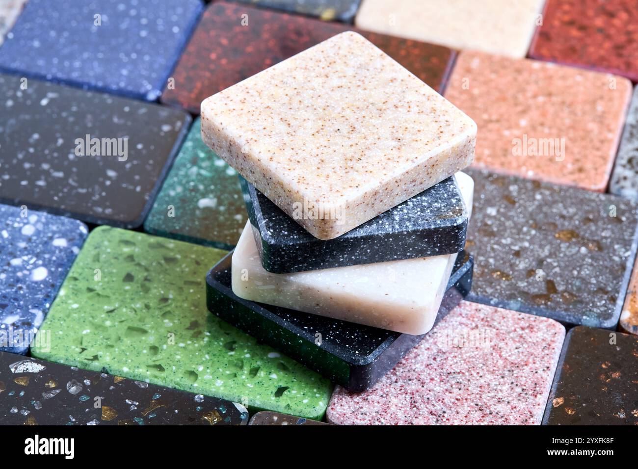 Porcelain stoneware artificial stone square samples as kitchen ...