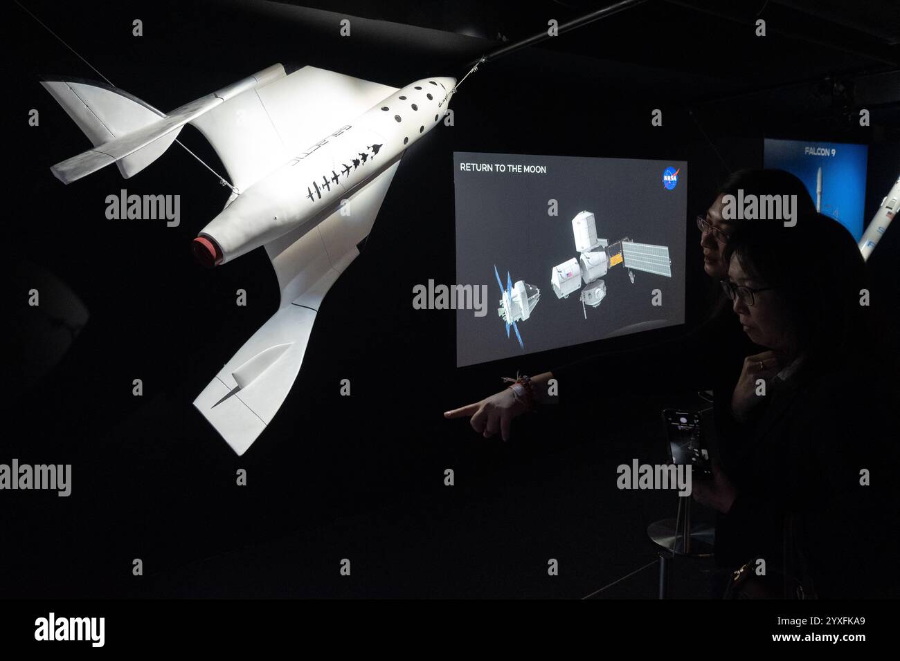 Bangkok, Thailand. 16th Nov, 2024. Visitors inspect a space ship 2 ...
