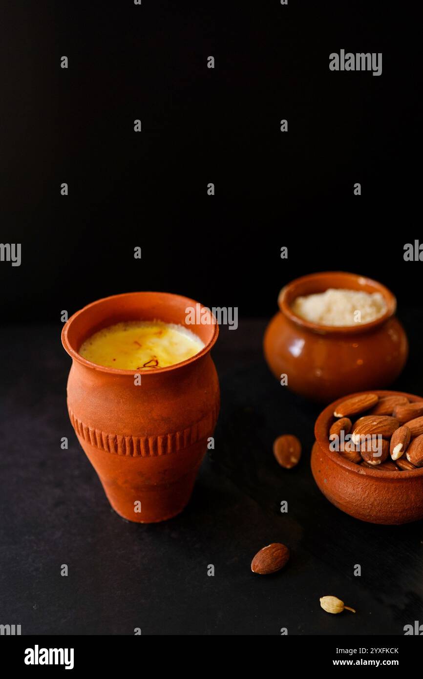 Homemade Almond Badam Milk with saffron and cardamom |Indian summer ...