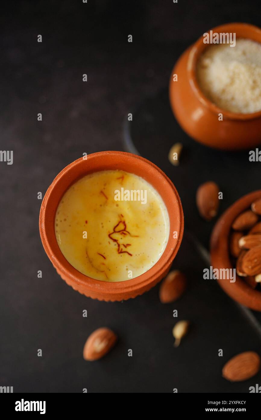 Homemade Almond Badam Milk with saffron and cardamom |Indian summer ...