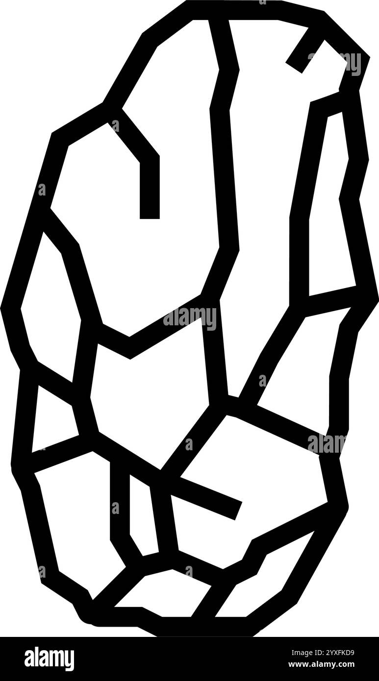 chipped stone fracture line icon vector illustration Stock Vector Image ...