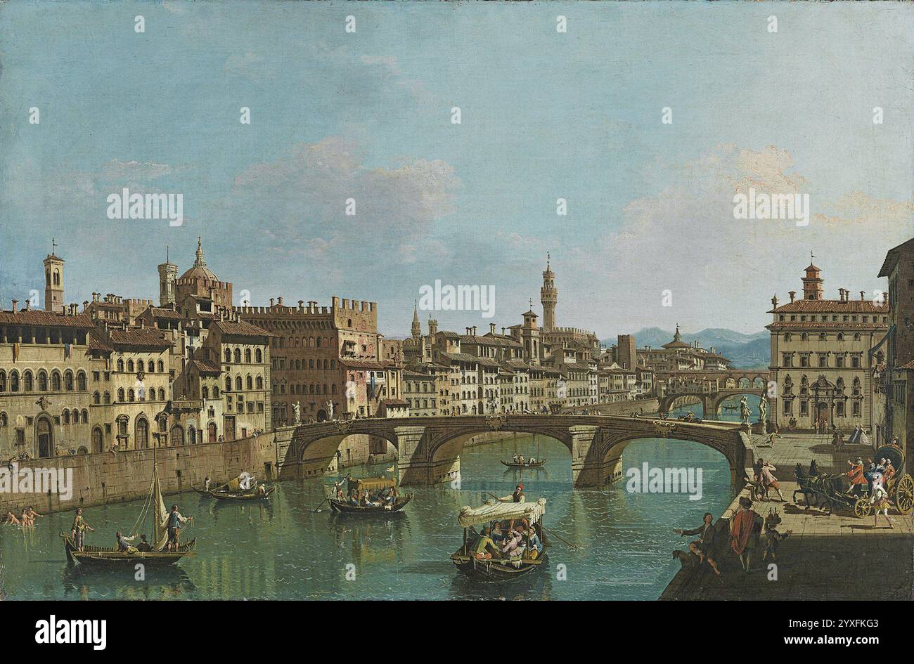 Title: The Arno River at the Santa Trinita Bridge Artist: Giuseppe ...