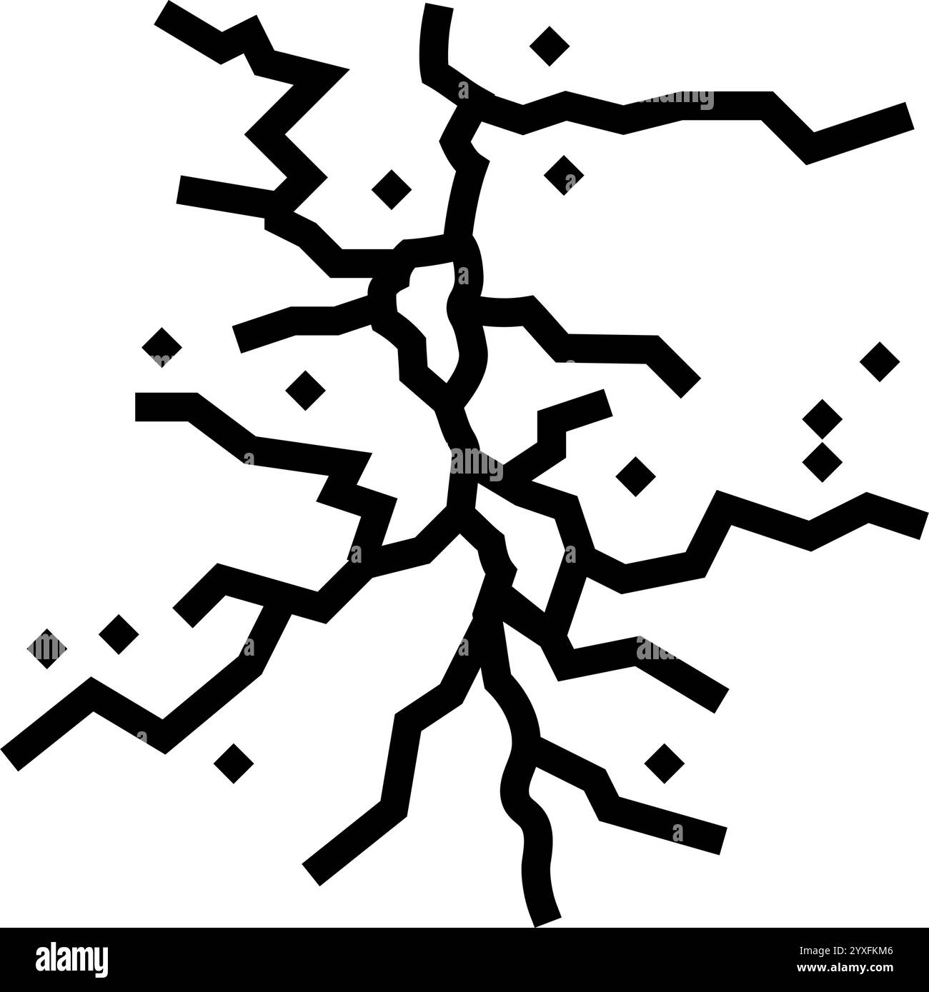 crack in ice fracture line icon vector illustration Stock Vector Image ...