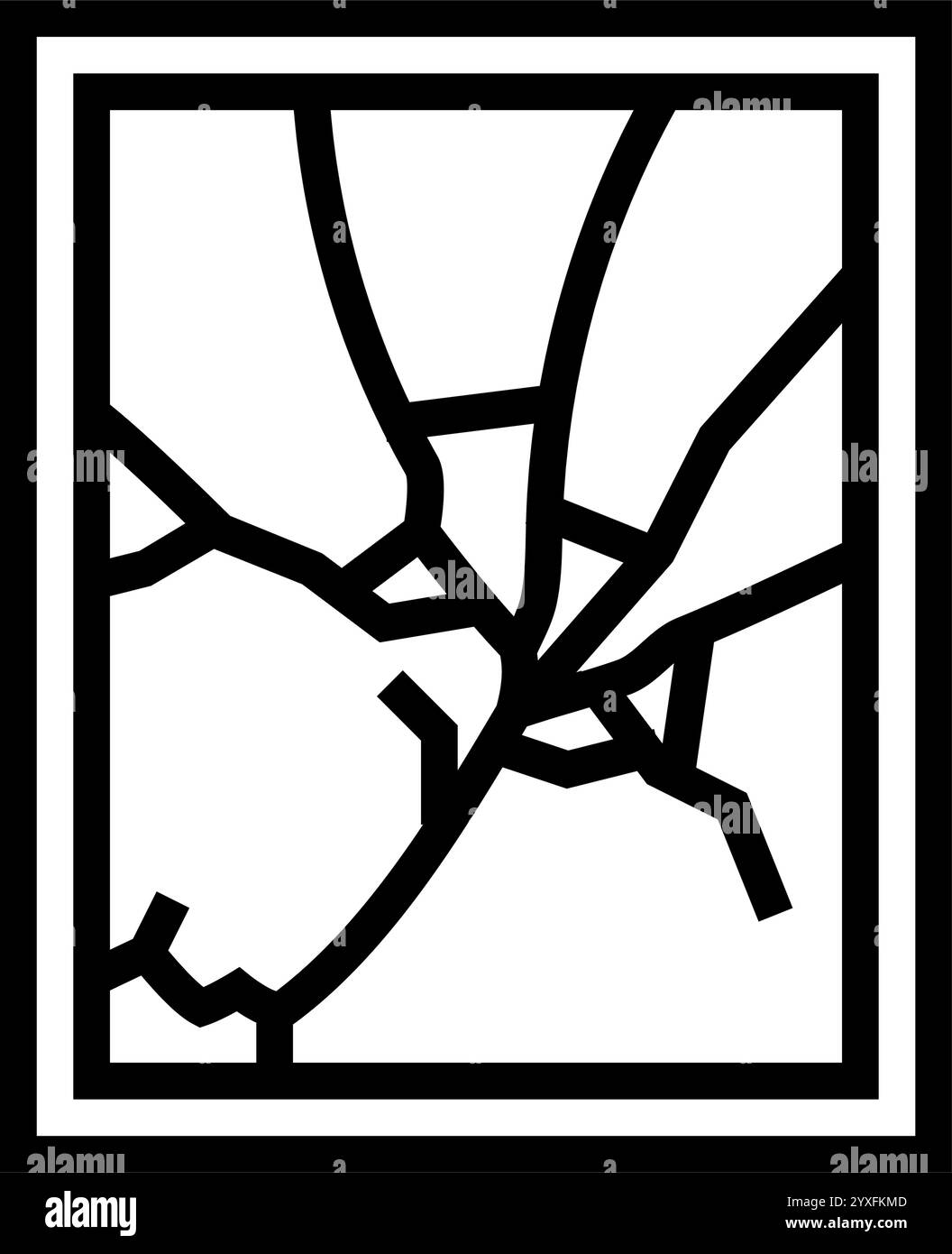 shattered mirror fracture line icon vector illustration Stock Vector ...