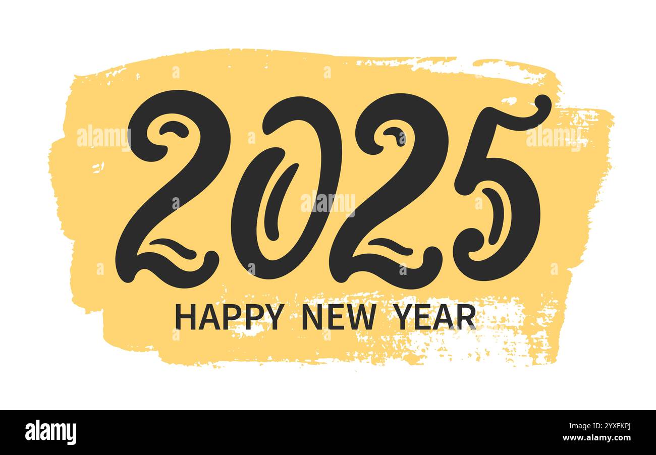 New Year 2025 Hand Lettering Banner Vector Numbers Stock Vector Image ...