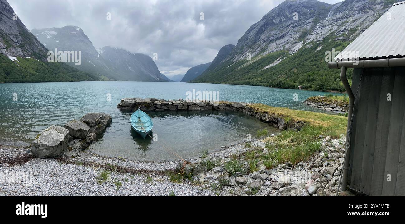 Boat at sea in a dreamlike setting Stock Photo - Alamy