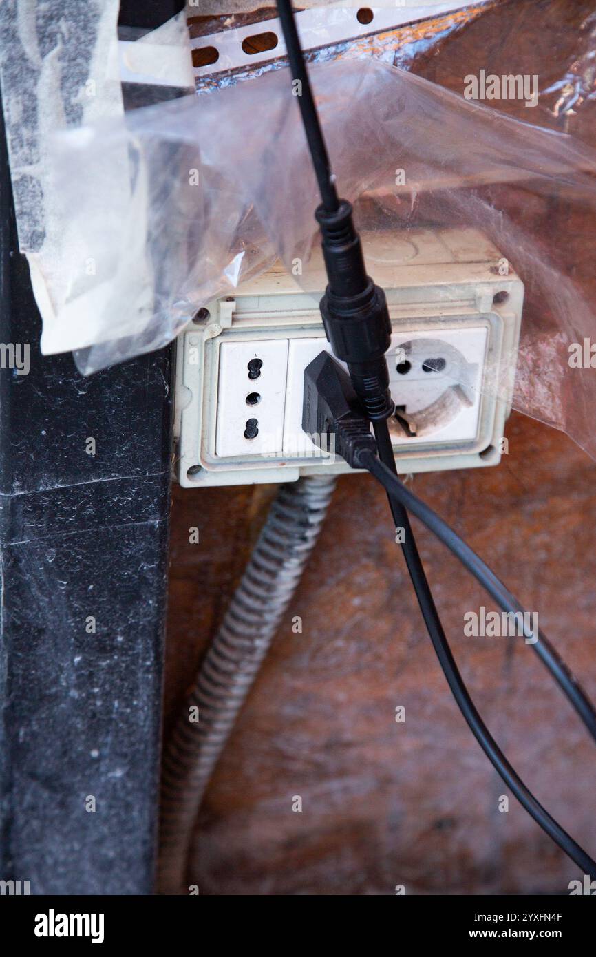 Outdoor white electrical outlet hi-res stock photography and images - Alamy