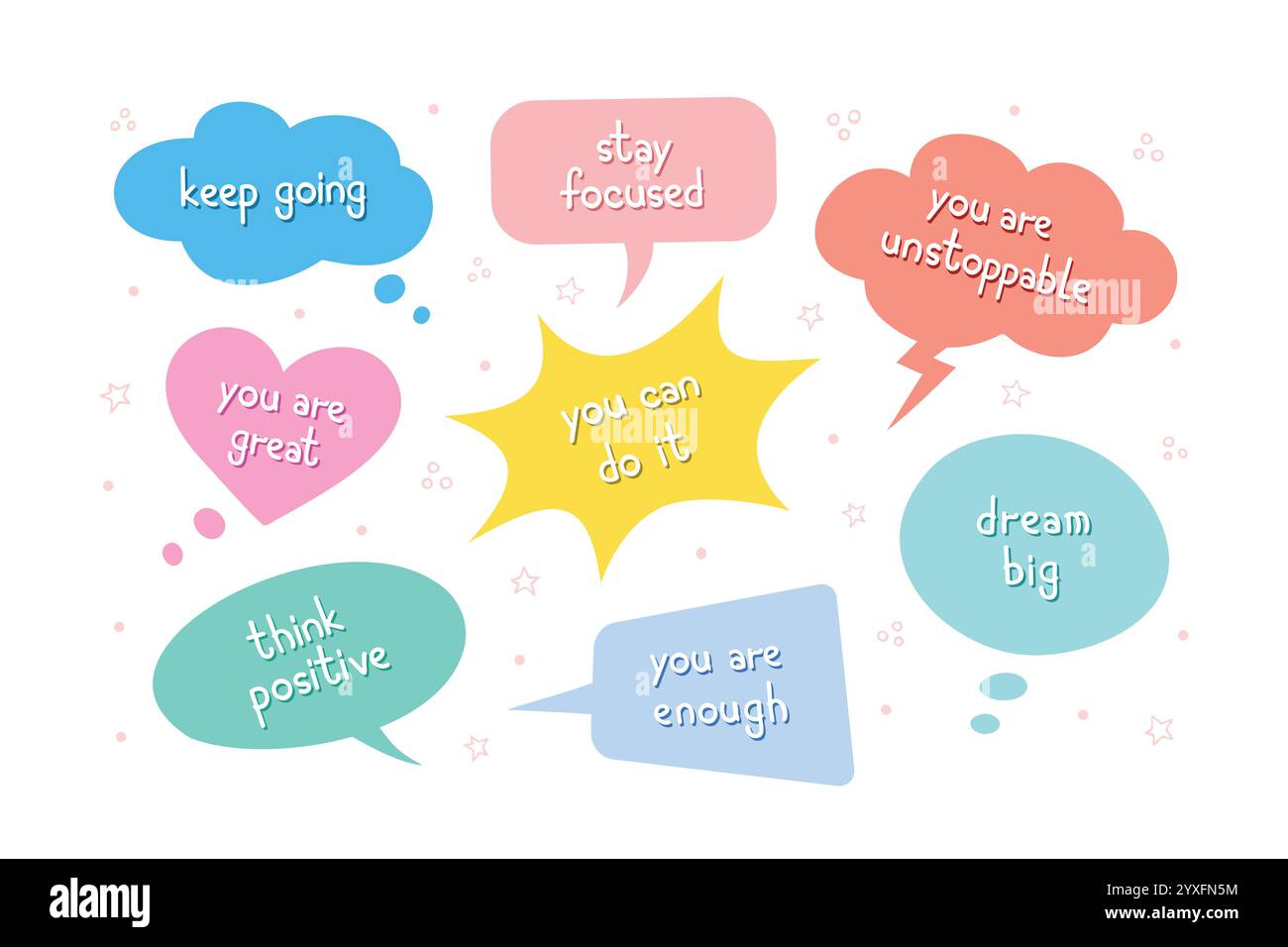 Speech bubbles for teens, motivation messages Stock Vector Image & Art ...