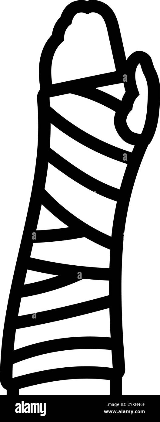 arm cast fracture injury line icon vector illustration Stock Vector ...