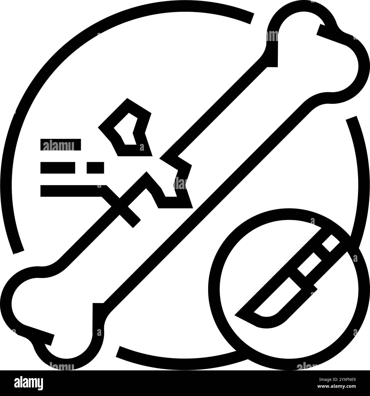 orthopedic surgery fracture injury line icon vector illustration Stock ...