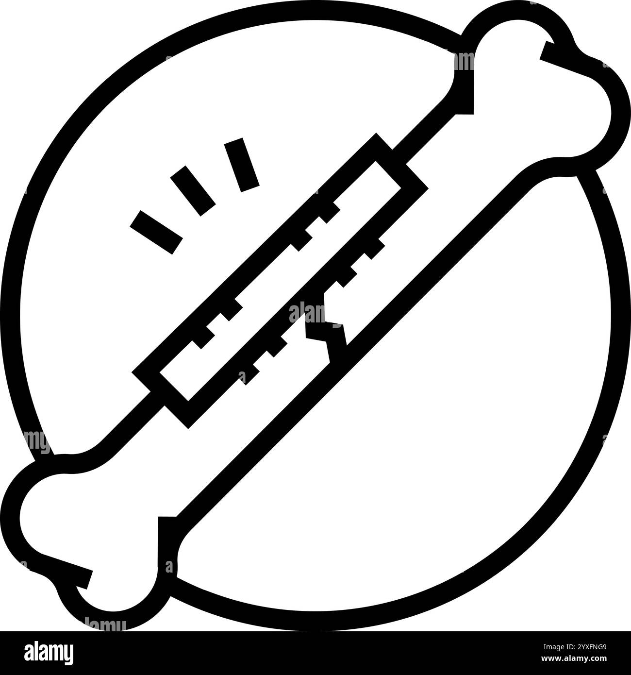 bone fixation plate fracture injury line icon vector illustration Stock ...