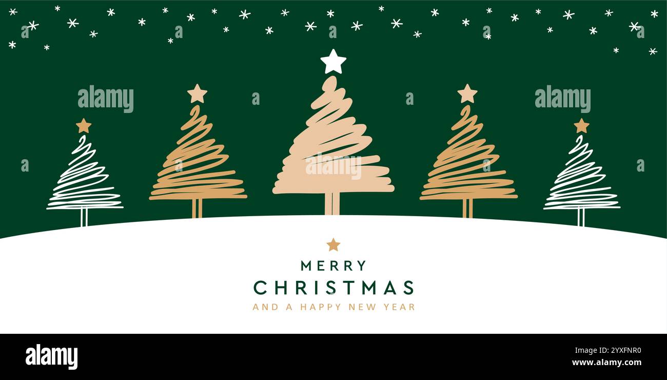 christmas greeting card with abstract fir trees vector illustration ...