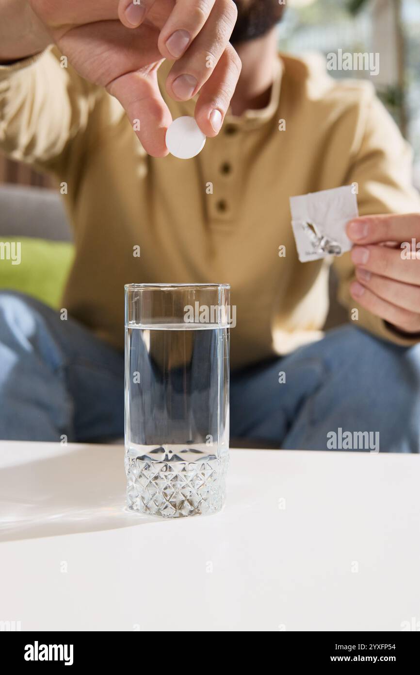 Doctor dissolving effervescent medicine in hi-res stock photography and ...