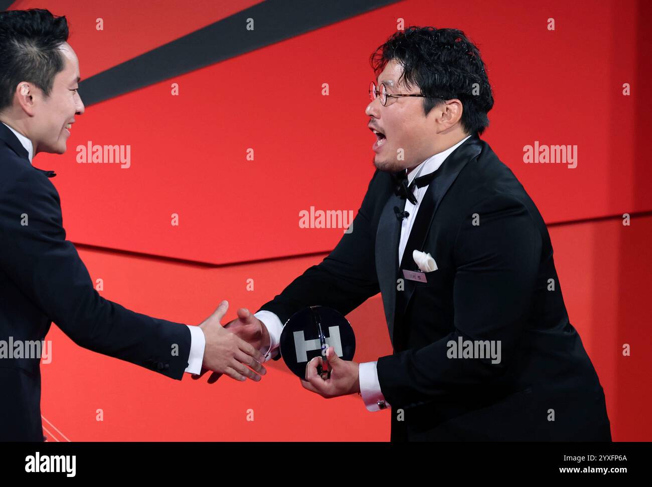Japanese rugby player Shin Kawamura attends an award ceremony of HEROs ...