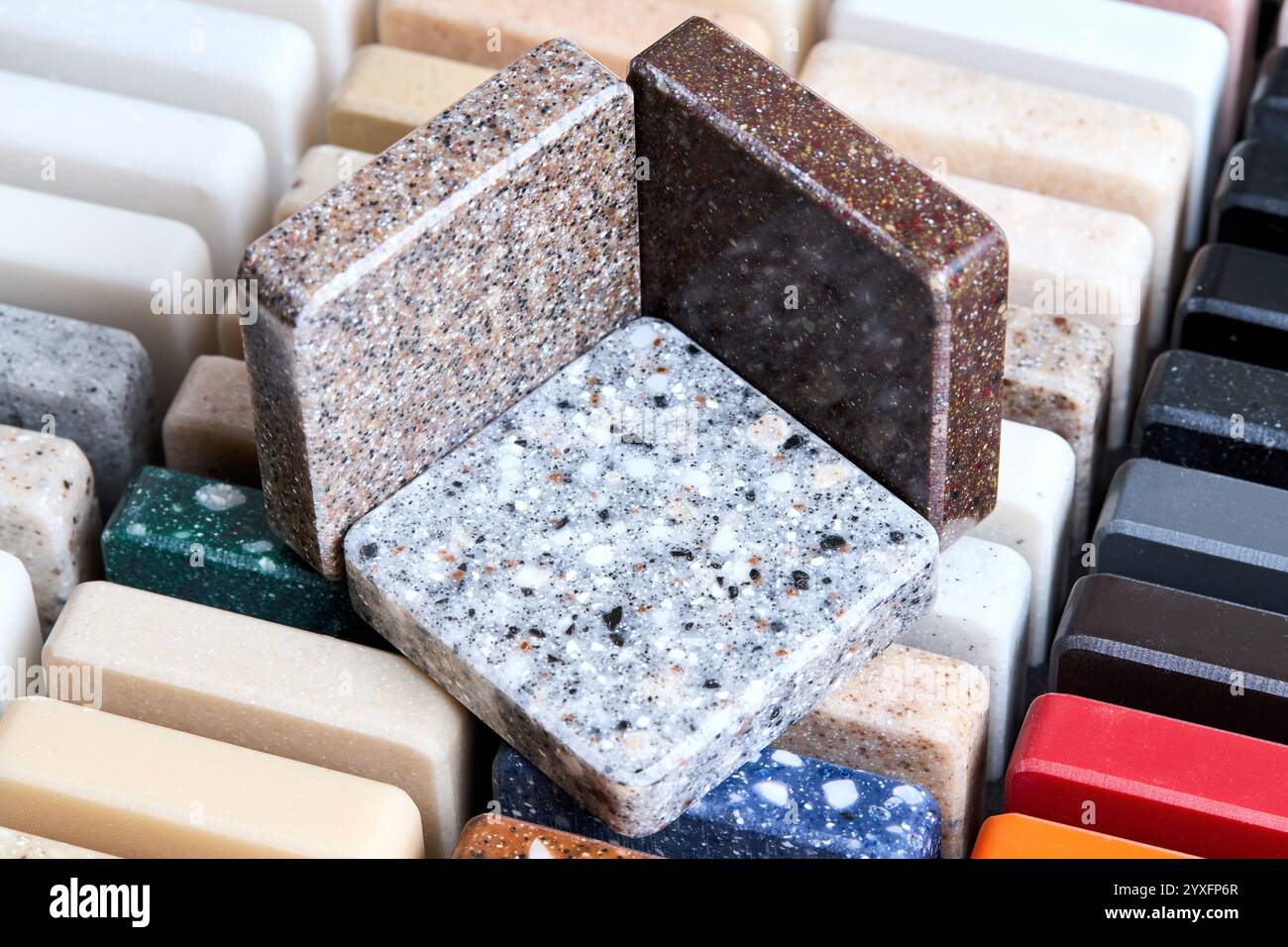 Porcelain stoneware artificial stone square samples as kitchen ...