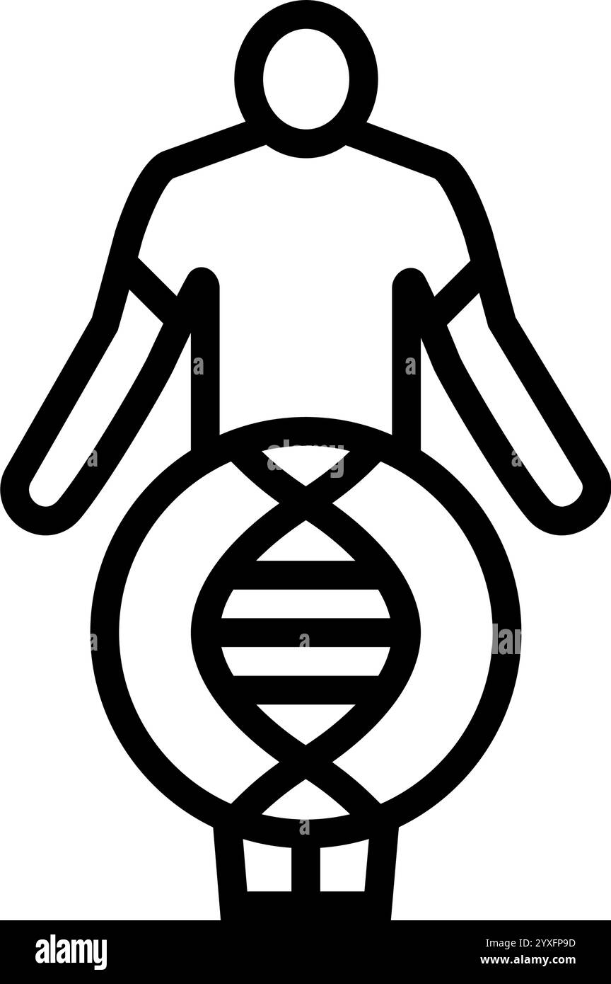 human with dna genetic engineering line icon vector illustration Stock ...