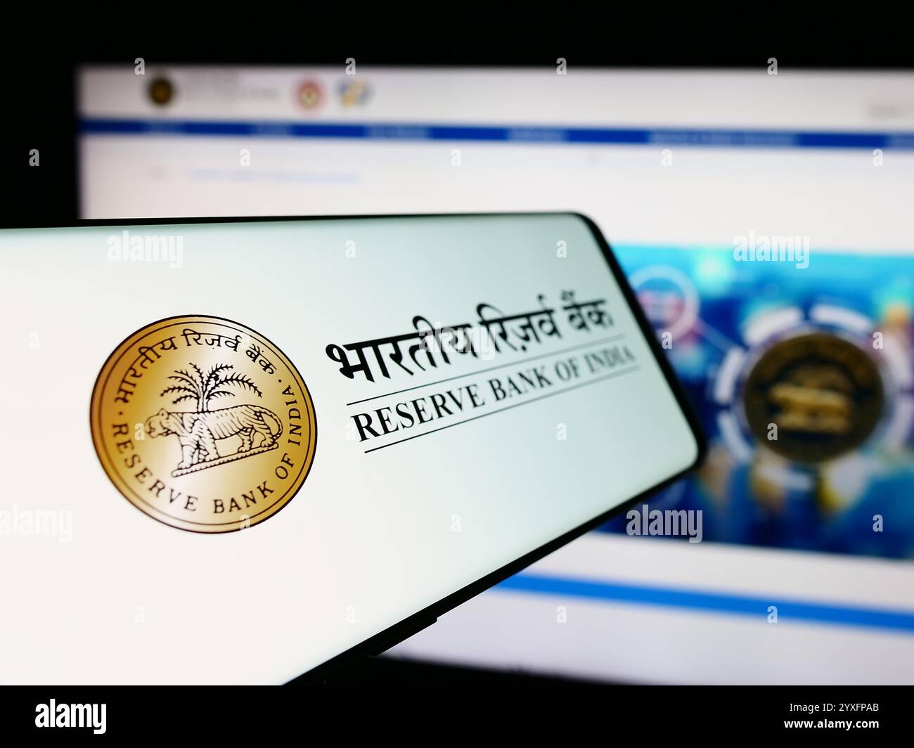 In this photo illustration, a mobile phone with the logo of Indian ...