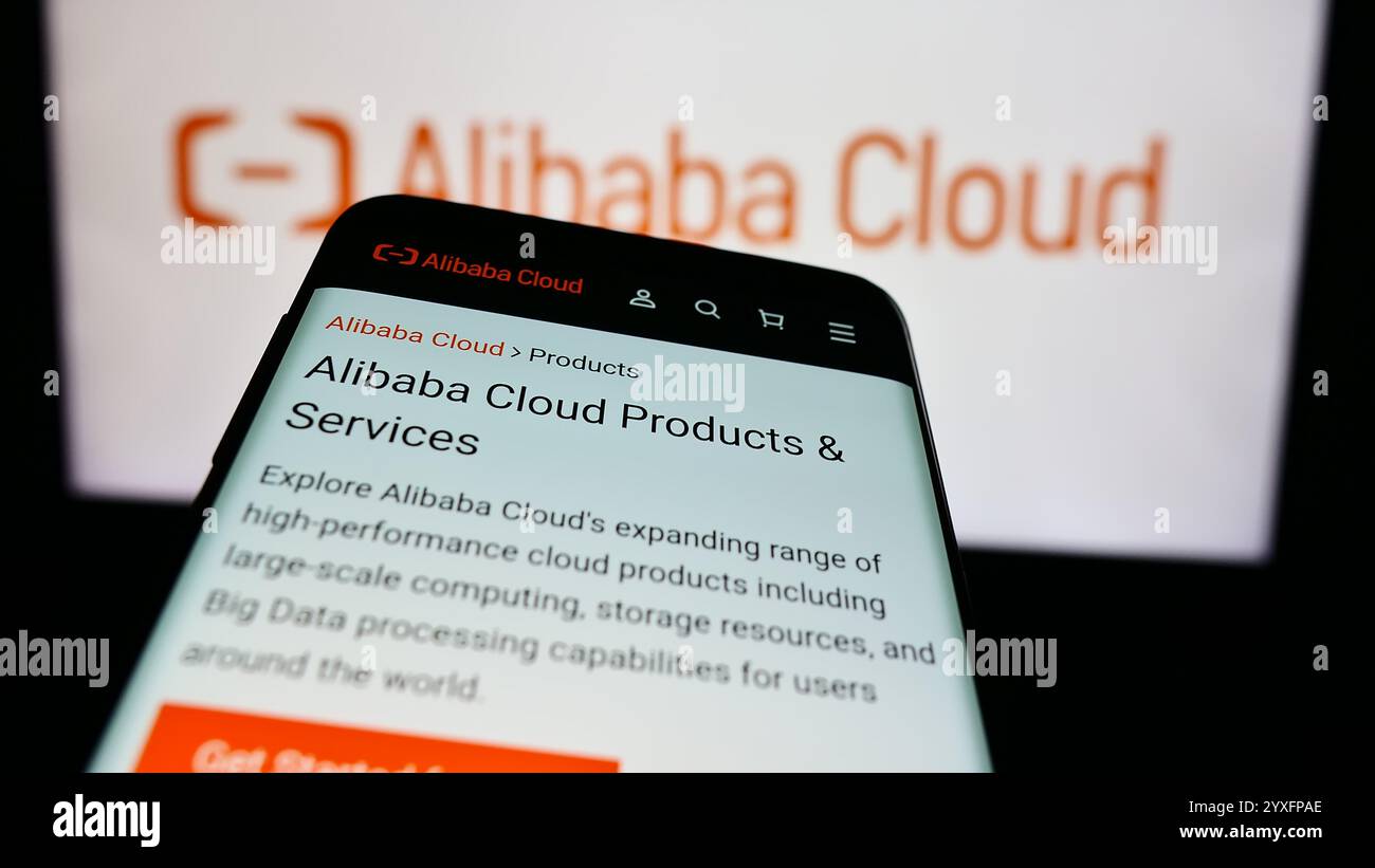 In this photo illustration, a mobile phone with the website of Chinese ...