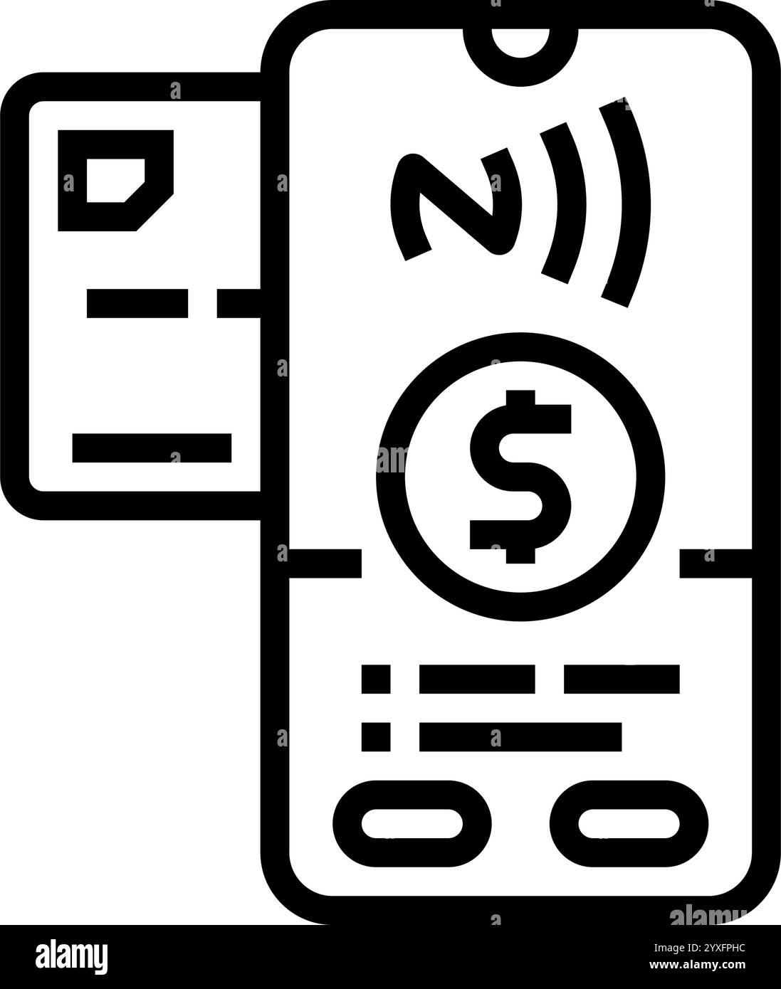 phone tapping card nfc technology line icon vector illustration Stock ...