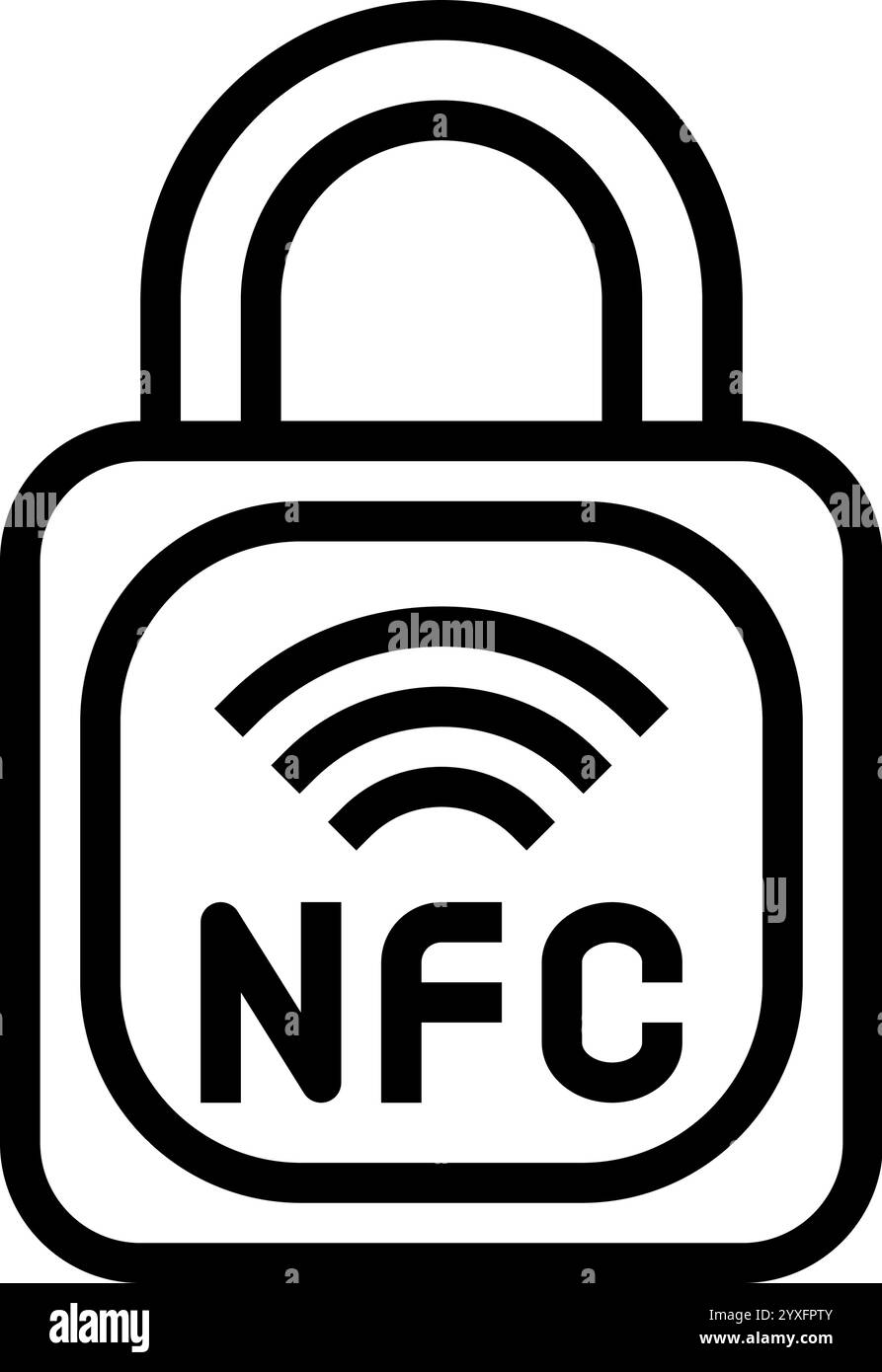 security nfc technology line icon vector illustration Stock Vector ...
