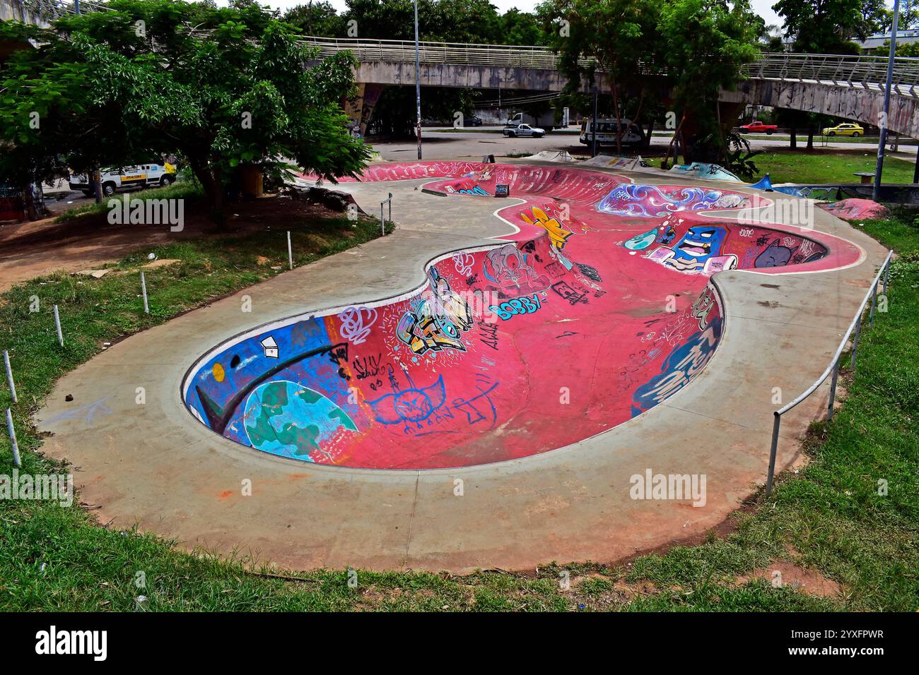 Concrete skate park in the Maracanã neighborhood, Rio de Janeiro ...