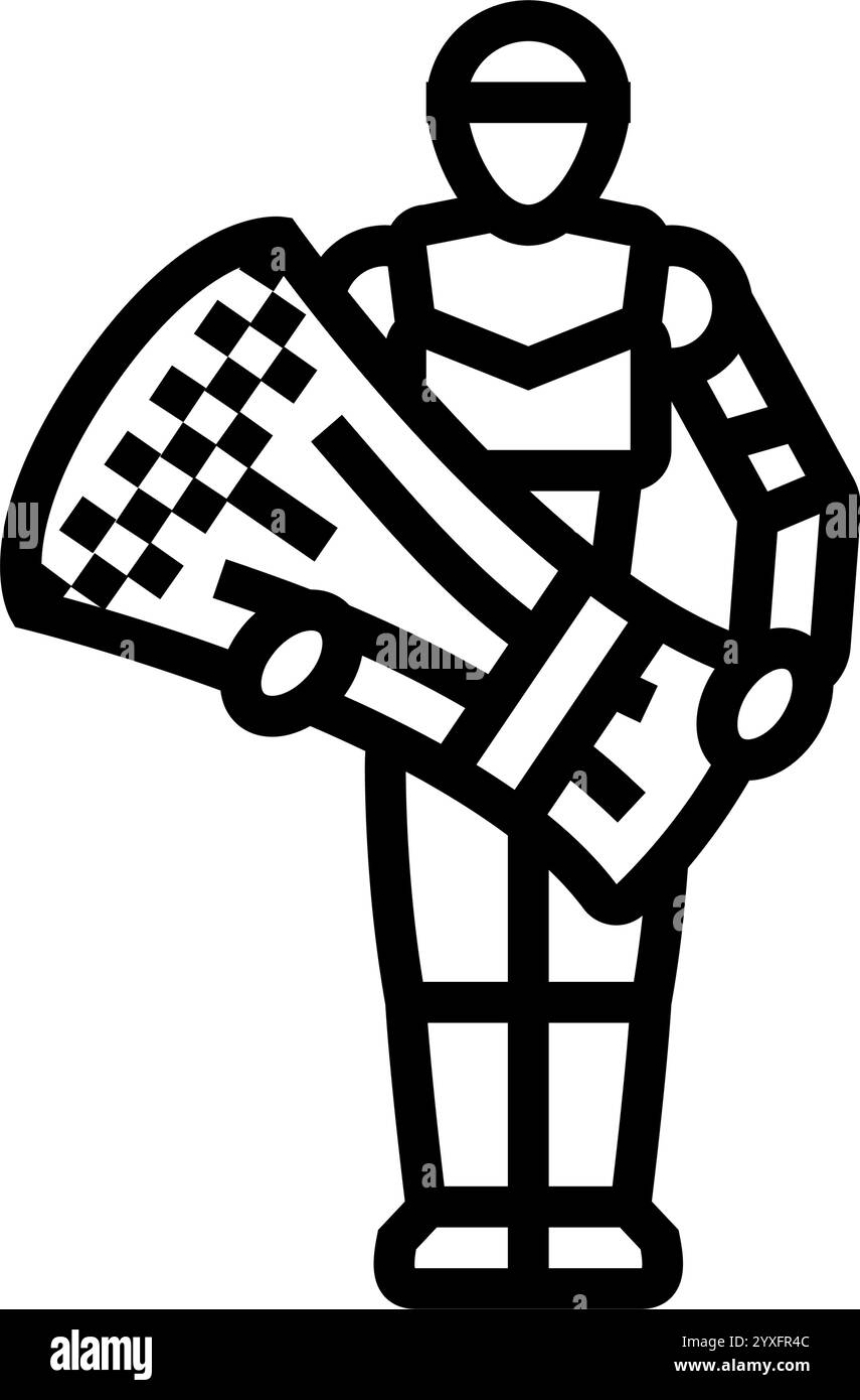 harvesting robot line icon vector illustration Stock Vector Image & Art ...