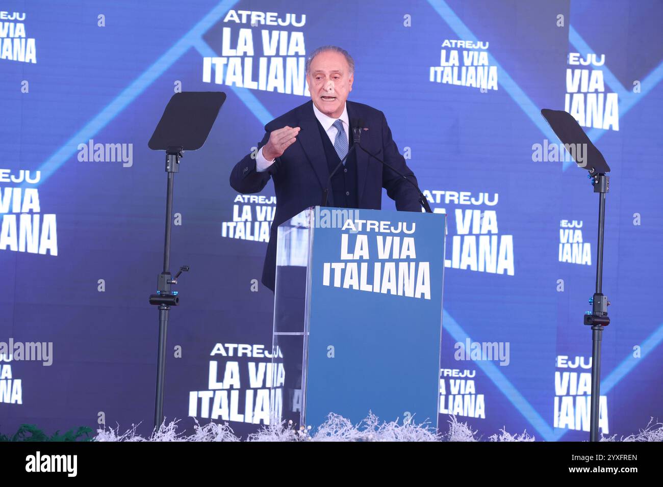 Rome, Italy. 15th Dec, 2024. Lorenzo Cesa, leader of UDC speaks at the ...