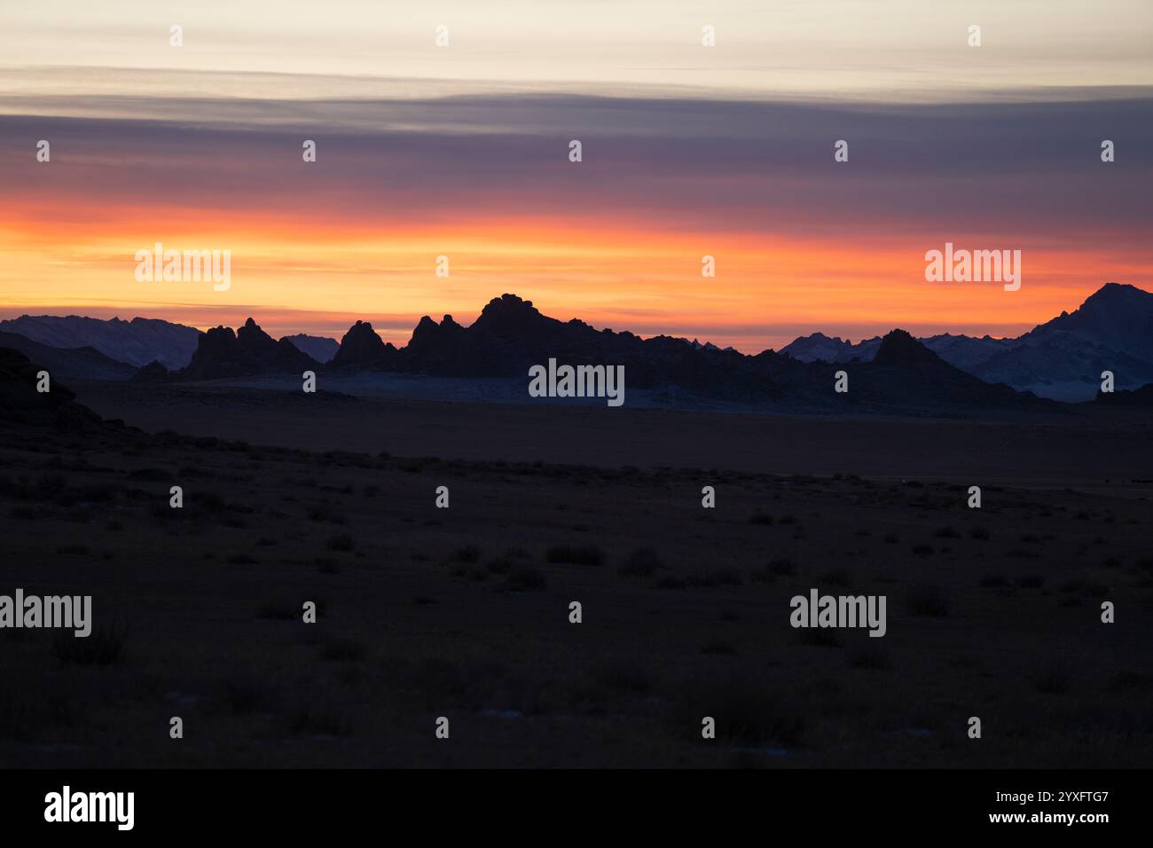 Dry temperate steppe and mountain regions in western Mongolia. The rock ...