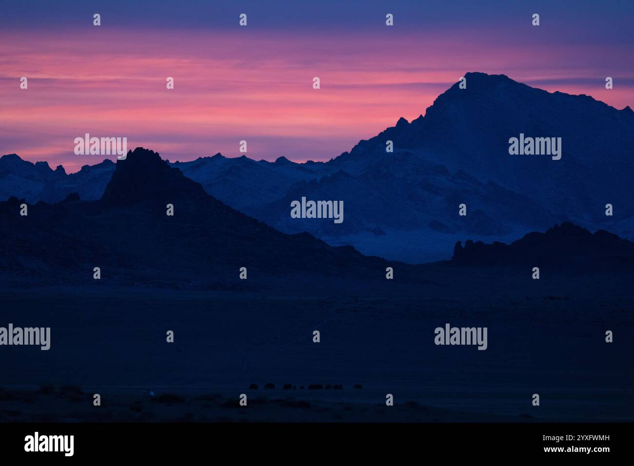 Dry temperate steppe and mountain regions in western Mongolia. The rock ...