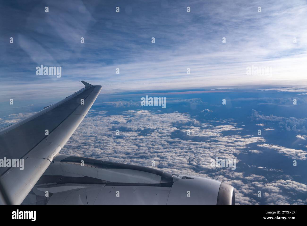 flying and traveling mid air inside an airplane looking outside Stock ...