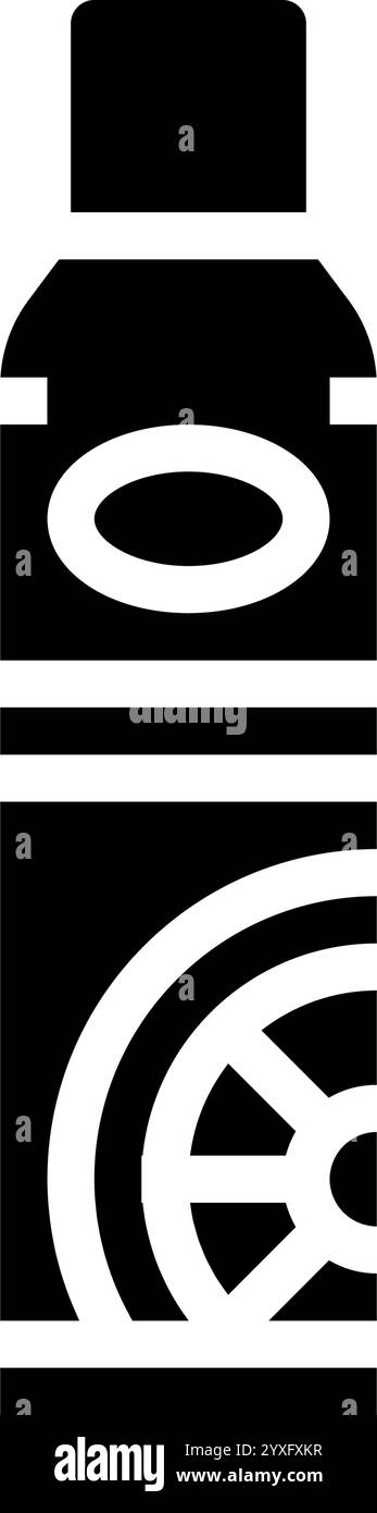 tire shine car care glyph icon vector illustration Stock Vector Image ...