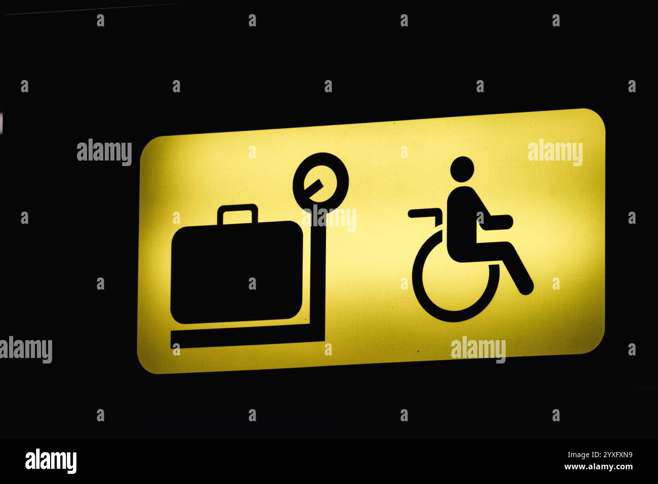 Airport baggage claim sign backlit Stock Photo - Alamy