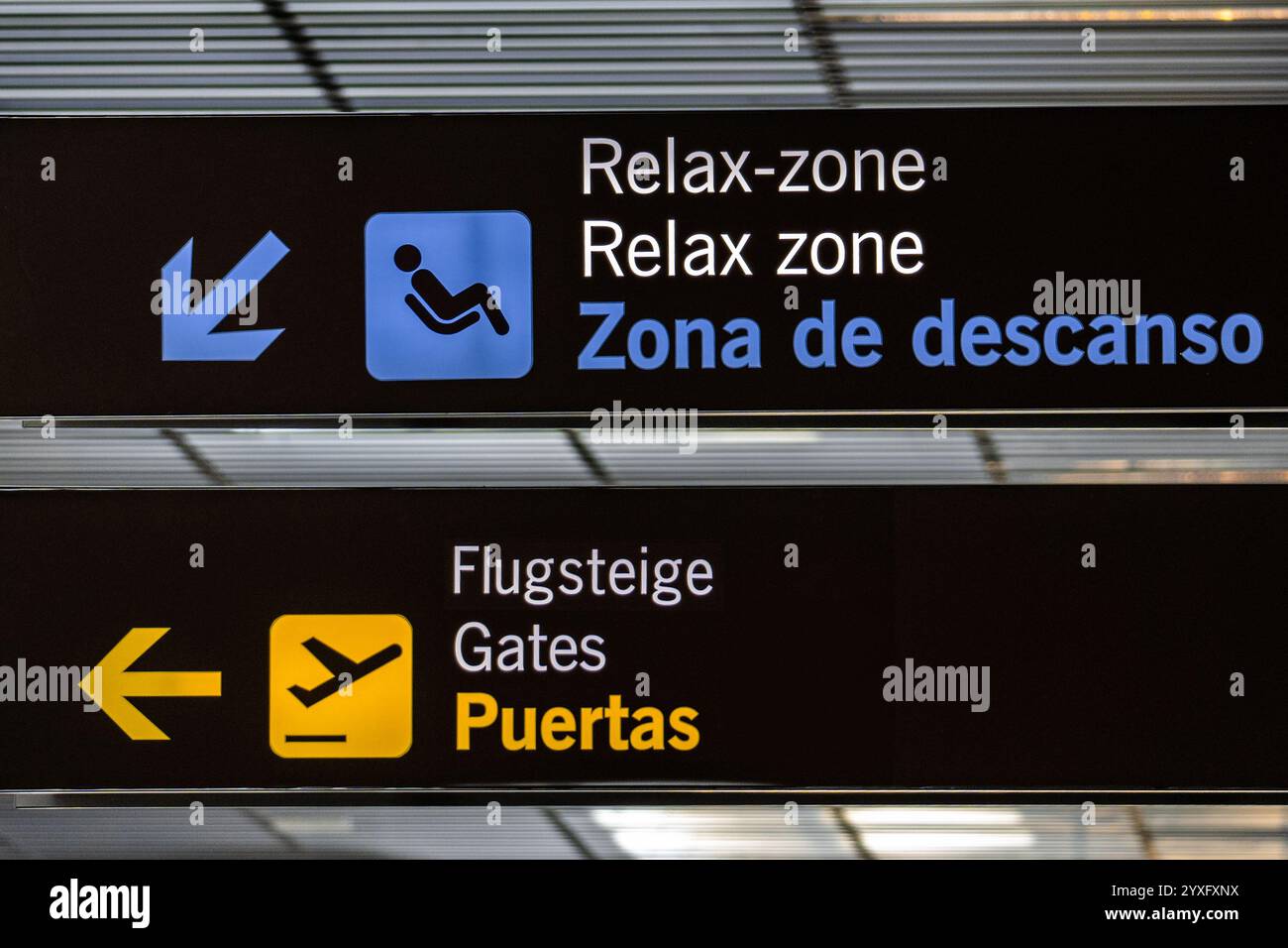 yellow glowing Airport gate sign Stock Photo - Alamy